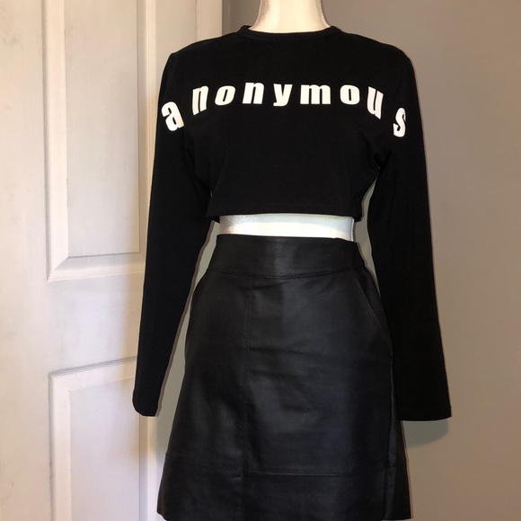ASOS | Tops | Nwotasos Crop Top With Anonymous Print | Poshmark